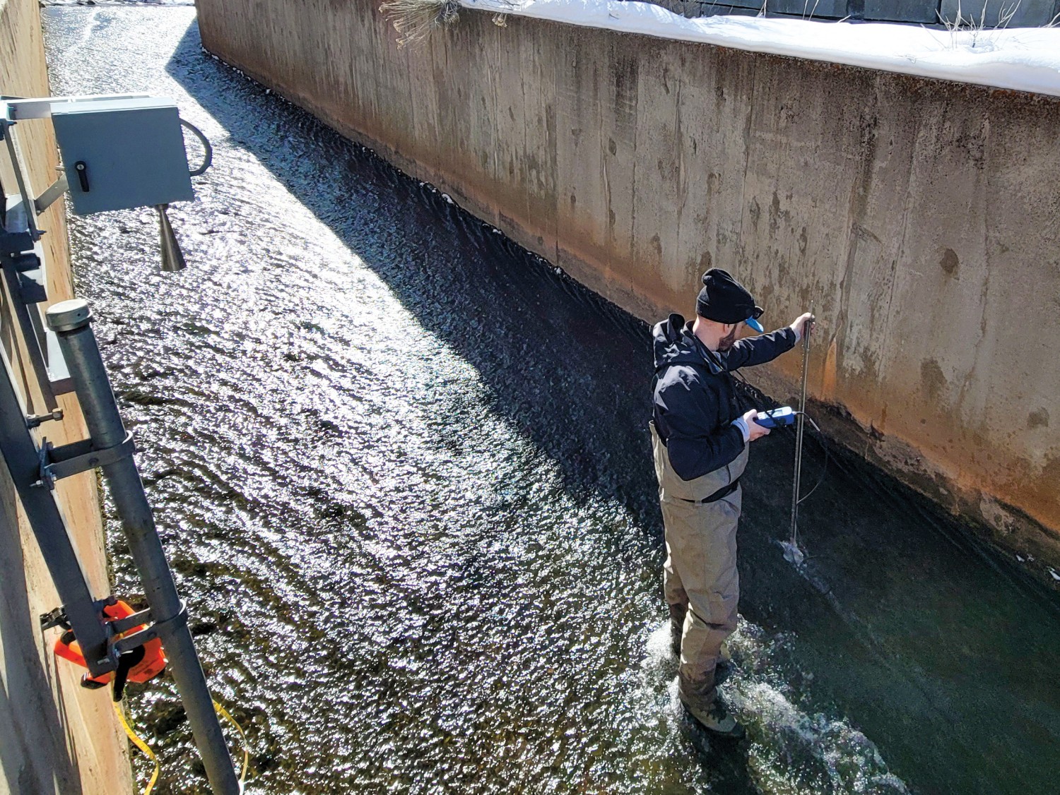 Greg Gavin takes field discharge measurements from Chalk Creek near ...
