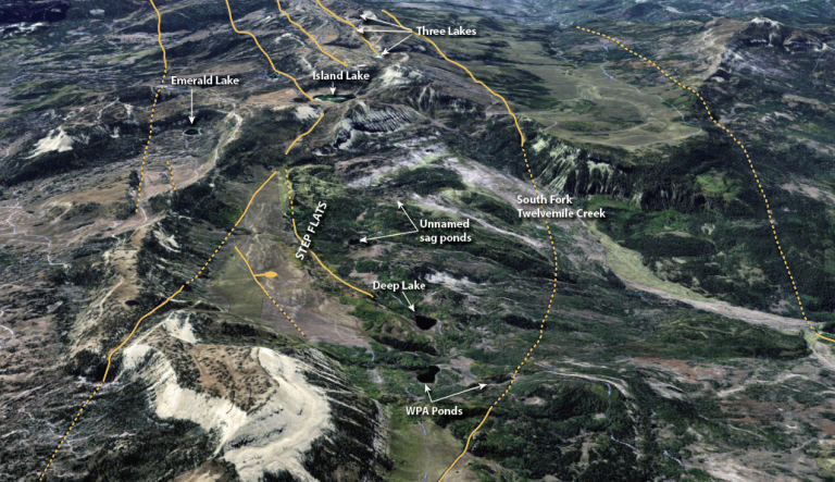 Many of the Wasatch Plateau’s lakes are visible in this aerial image ...