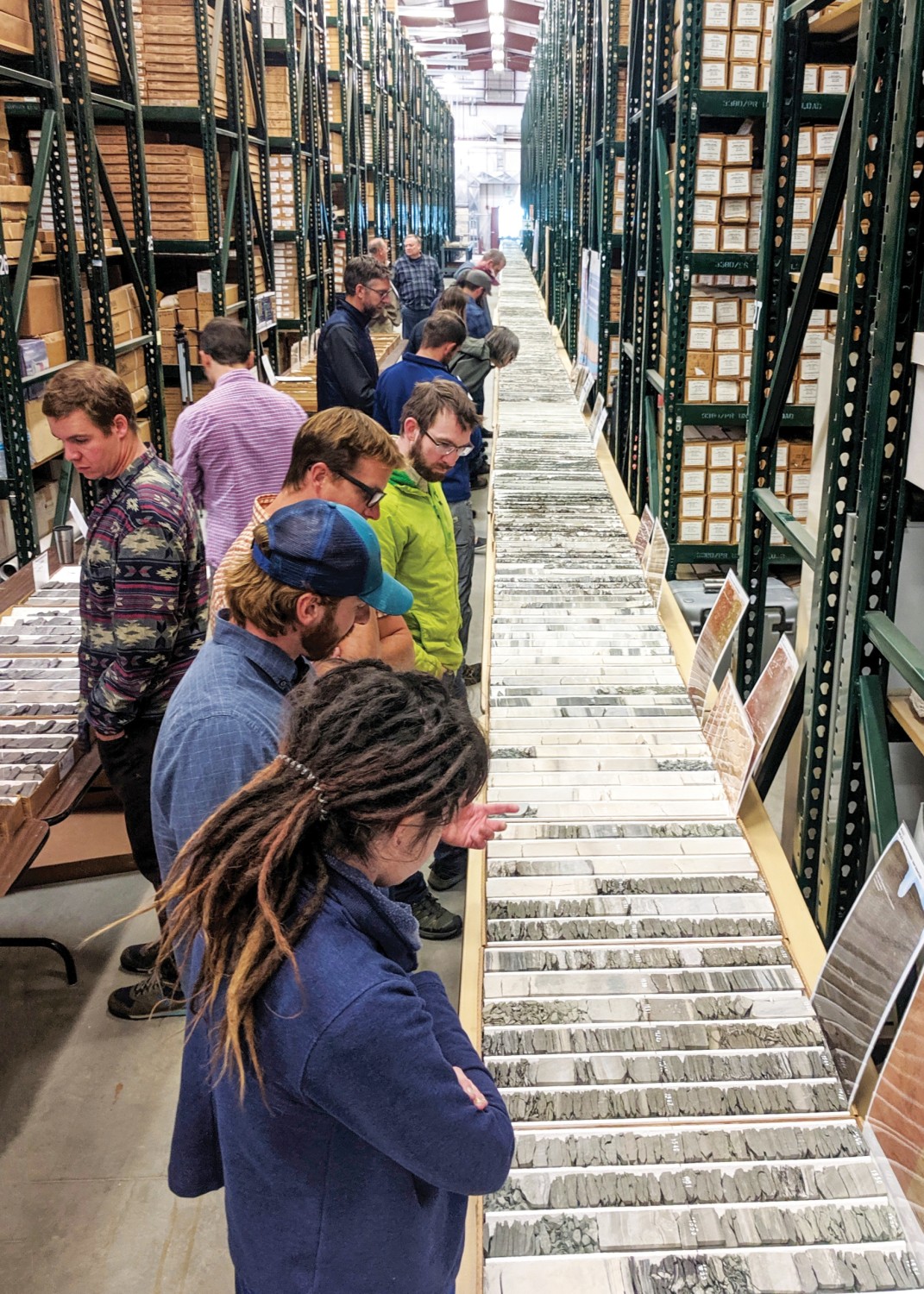 Core samples from Utah's Green River Formation fill the main hall of ...