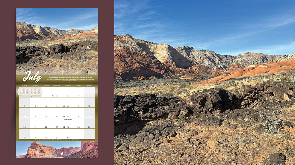 Black basalt of a collapsed Tertiary-age lava tube contrasts sharply ...