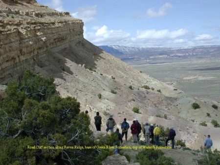 Road Cliff section along Raven Ridge, base of Green River Formation ...